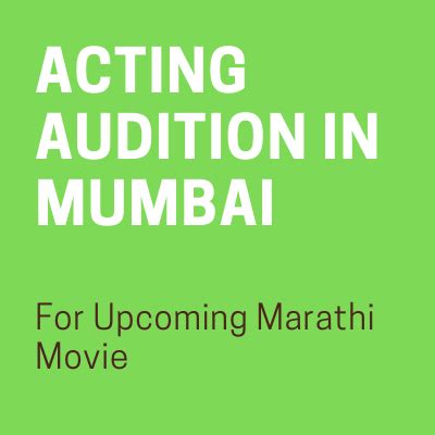 Casting Calls For Marathi Movie Various Male And Female Actors