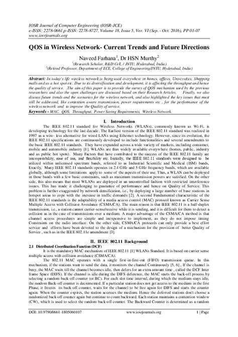 Pdf Qos In Wireless Network Current Trends And Future Directions