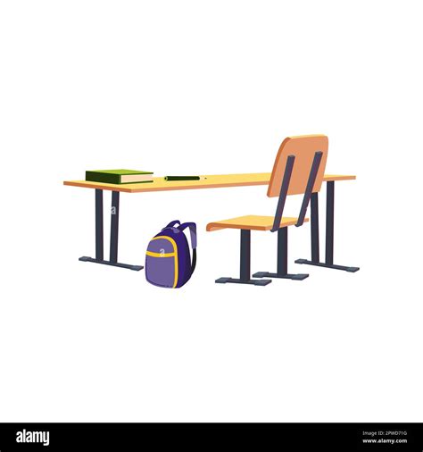 Desk And Chair For Classroom Vector Illustration Stock Vector Image