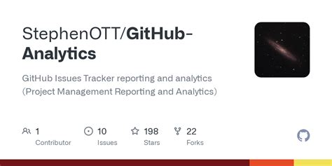 github stephenott github analytics github issues tracker reporting
