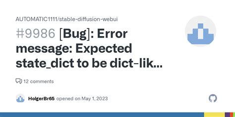 Bug Error Message Expected Statedict To Be Dict Like And Typeerror Nonetype Object Is