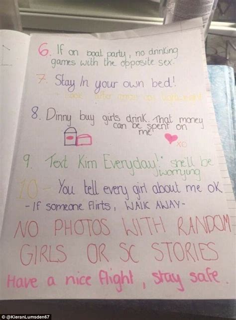 Man Shares List Of 10 RULES His Girlfriend Gave Him Before Babes Trip To Magaluf Daily Mail Online