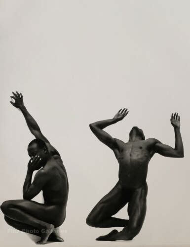 1995 Vintage Herb Ritts Black Male Nude Man Body Dance Dramatic Photo