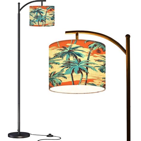 Arc Floor Lamps Seamless Colorful Hawaii Palms Pattern Seamless Pattern Hawaii Palms Modern Led
