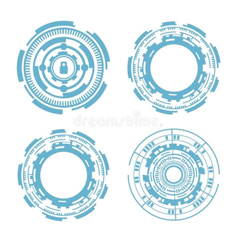 Set Of Technology Futuristic User Interfaces Stock Vector Illustration Of Science Tech 93103364