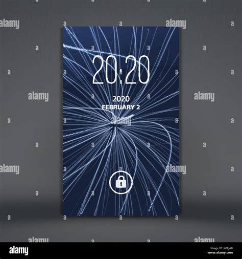 Modern Lock Screen For Mobile Apps Smartphone 3d Grid Background Abstract Vector Illustration