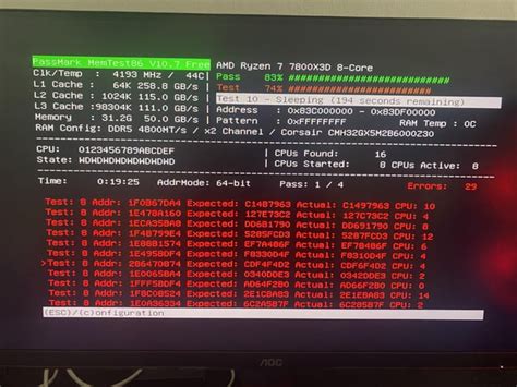Memtest86 Errors Rcomputers