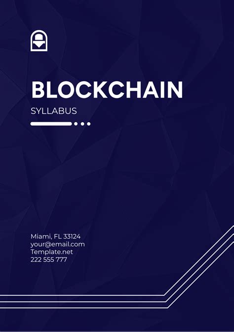 Free Blockchain Syllabus Template To Edit Online