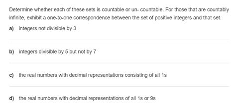 Solved Determine Whether Each Of These Sets Is Countable Or Chegg