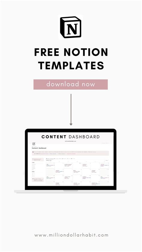 free notion templates content planner