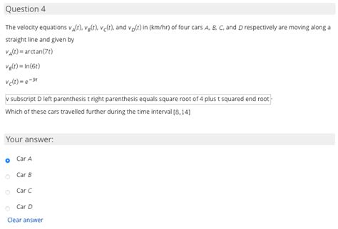Solved The Velocity Equations Va T Vb T Vc T And Vd T Chegg Com