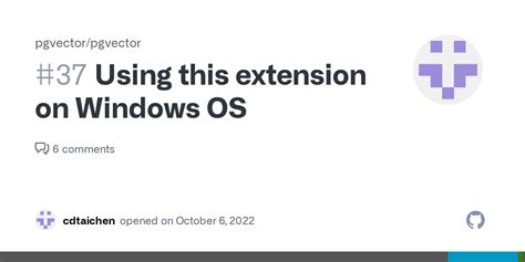 Using This Extension On Windows Os · Issue 37 · Pgvectorpgvector · Github