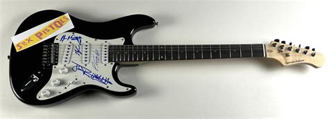 Sex Pistols 39 Electric Guitar Band Signed By 4 With Johnny Rotten
