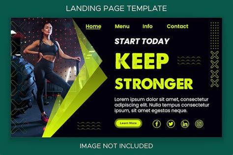 premium vector gym fitness website header landing page template