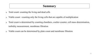 Quantitative Measurement Of Bacterial Growth Total And Viable Count Pptx