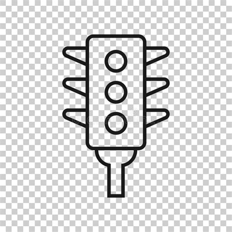 Semaphore Icon In Flat Style Traffic Light Vector Illustration On White Isolated Background