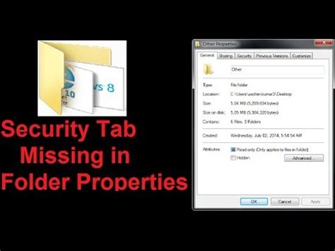 Security Tab Missing In Folder Properties In Windows 7 YouTube