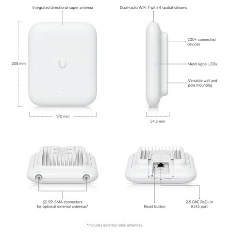 Ubiquiti U7 Outdoor Unifi Wifi 7 Access Point Wifi 7 4 Spatial