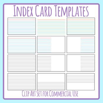 Index Card Templates Clip Art Commercial Use By Hidesy S Clipart