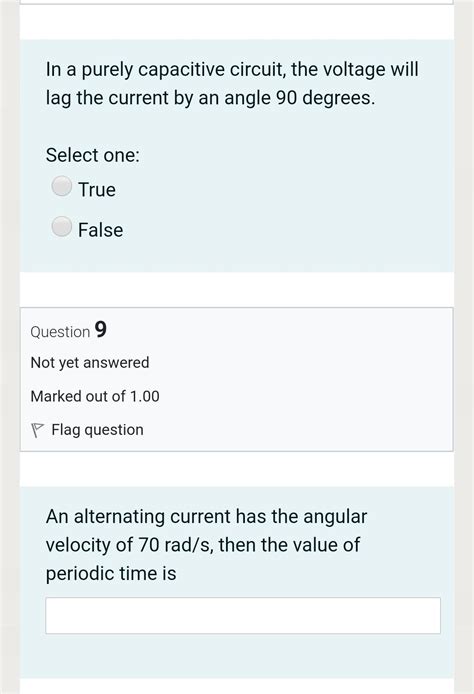 Solved In A Purely Capacitive Circuit The Voltage Will Lag