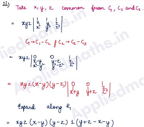 Class CBSE Applied Maths Determinants Exercise