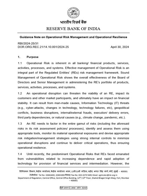 Operational Risk Management And Operational Resilience Download Free Pdf Risk Management