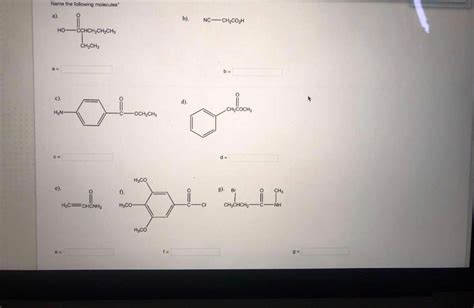 Solved Name The Following Molecules B NCCH2CO H Chegg Com