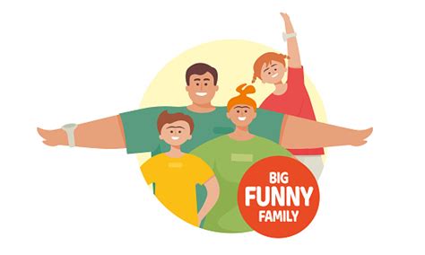 행복한 스포츠 가족 아빠 어머니 아들과 딸은 건강한 라이프 스타일을 이끌고 피트니스와 스포츠에 종사하고 있습니다 플랫 스타일의