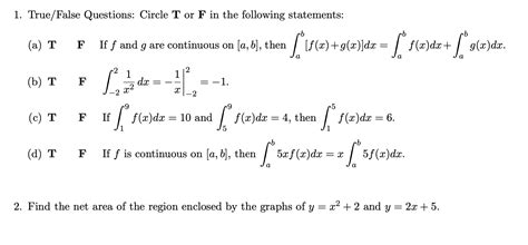 Solved True False Questions Circle T Or F In The Chegg Com
