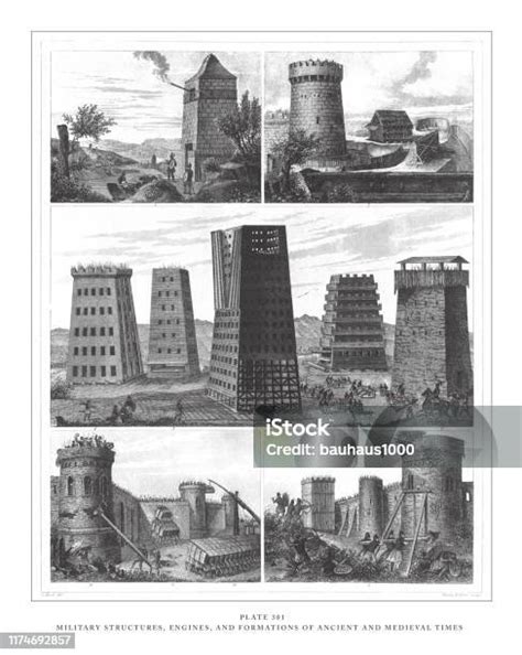 1851년 출판된 고대와 중세 시대의 군사 구조물 엔진 및 구조물 15세기에 대한 스톡 벡터 아트 및 기타 이미지 15세기 1850 1859 년 19세기 Istock