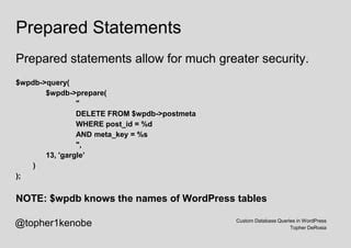 Custom Database Queries In WordPress PPT