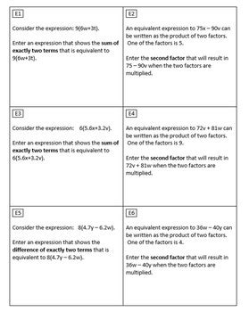 6th Grade Module 4 Task Cards Expressions And Equations Editable
