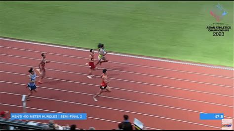 2023年田径亚锦赛：谢智宇晋级400米栏决赛体育男子锦标赛