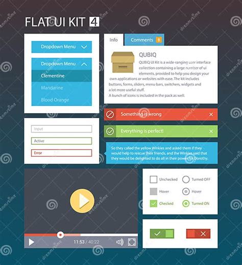 Flat User Interface Kit 4 Stock Vector Illustration Of Data 50256285