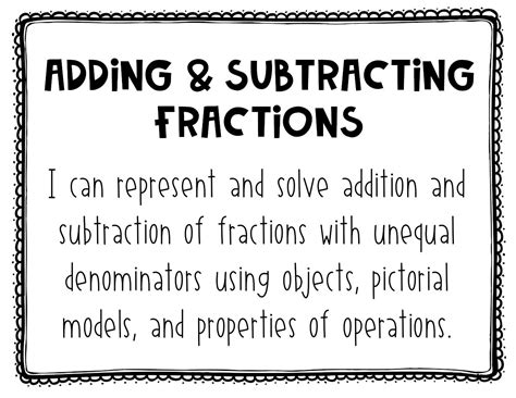 adding and subtracting fractions with uncommon denominators i can