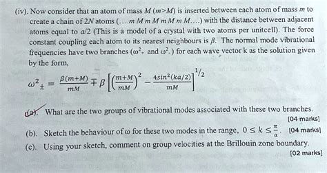 Consider The Simple Model Of A Linear Triatomic Molecule Illustrated In Figure 1 Let X Y Z Be