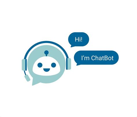 Premium Vector Blue Chat Bot Saing Hi Virtual Assistant Chat Bot Head With Headphones Vector