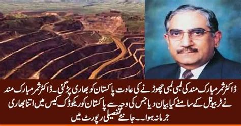 It Is Dr Samar Mubarakmand Who Caused Pakistan Heavy Fine In Reko Diq Case