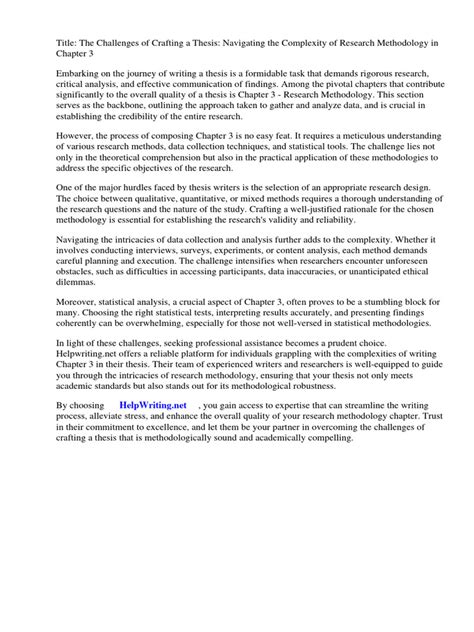 Research Methodology In Thesis Chapter 3 Download Free Pdf Methodology Qualitative Research