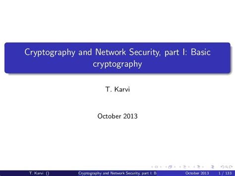 Pdf Cryptography And Network Security Part I Basic Cryptography