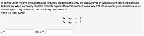 Solved Linear Systems Of Equations Arise Frequently In Chegg