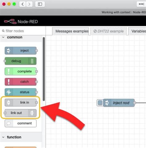 Node Red The Link In And Link Out Nodes Tech Explorations