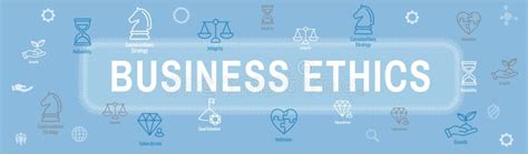 Business And Corporate Ethics Showing Company Values Icon Set Web