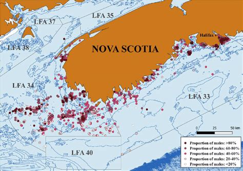 Map Of Sample Area With Observed Sex Ratio Proportion Of Males For Download Scientific