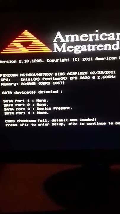 How To Fix Cmos Checksum Fail Youtube