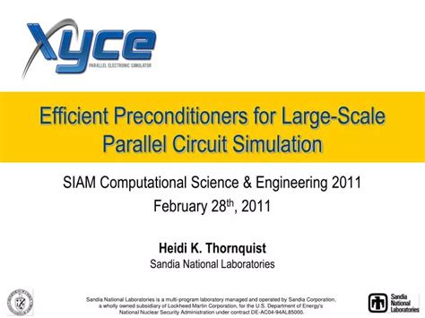 Ppt Efficient Preconditioners For Large Scale Parallel Circuit Simulation Powerpoint