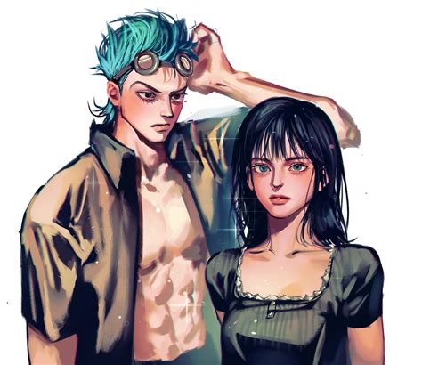 Nico Robin And Franky One Piece Drawn By Onigirimayora Danbooru
