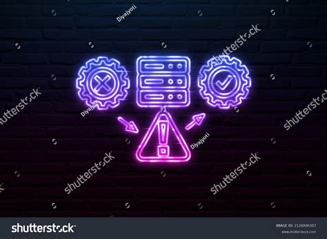 Identify Vulnerabilities System Icon Neon Style Stock Illustration