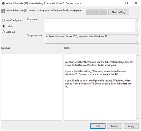 How To Enable Or Disable Hibernation In Windows To Go Workspaces