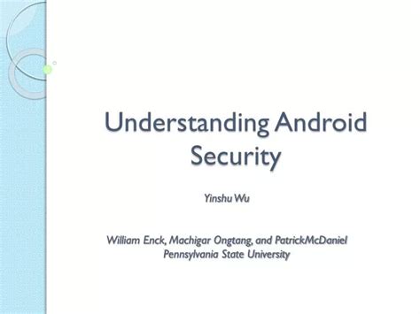 Ppt Understanding Android Security Powerpoint Presentation Free Download Id136908